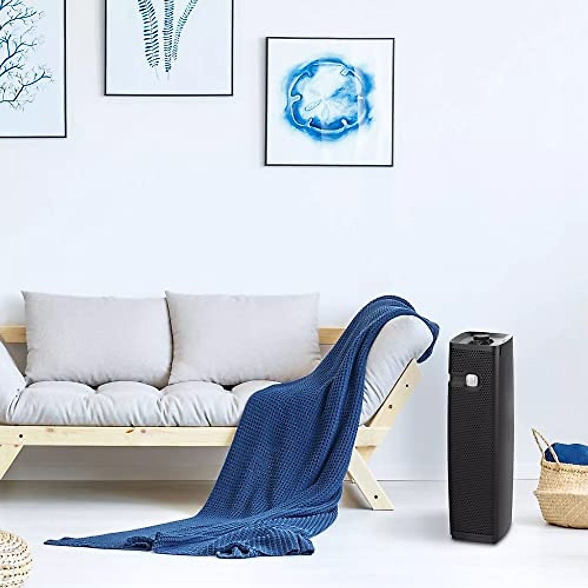 Holmes HAP9425B aer1 Tower Slim HEPA Air Purifier with Ionizer and Visipure Filter Window and Filter Life Indicator Dial for Small and Medium Rooms