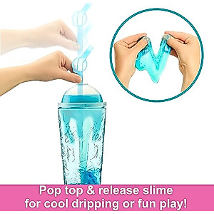 Barbie Pop Reveal Doll & Accessories, Fruit Punch Scent with Blue Hair, 8 Surprises Include Slime, Color Change & Puppy