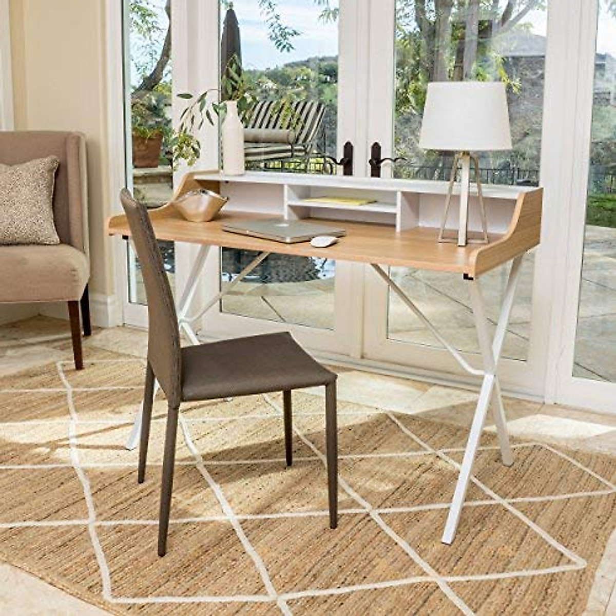 Christopher Knight Home Aalto Computer Desk, Oak / White Melamine