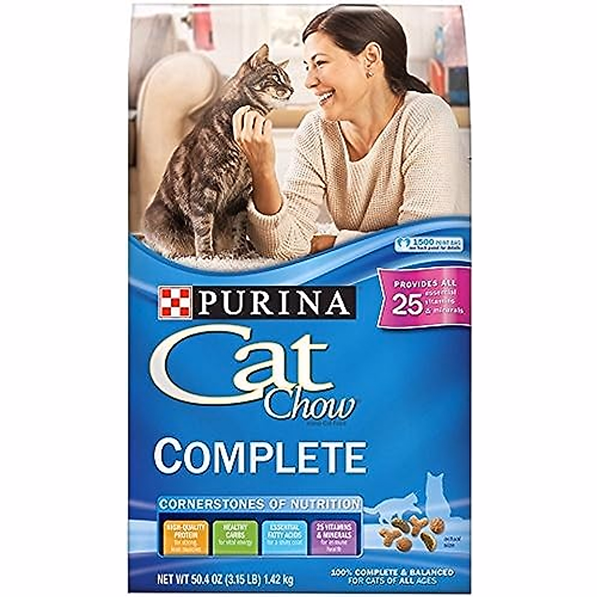 Purina Cat Chow Dry Cat Food, Complete, 3.15 Pound Bag