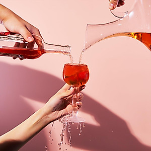 The Wine Savant Aesthetic Cloud Elegant Crystal Wine & Water Glasses, Hand Blown, Premium Trendy Sand Blasted Glasses - Stemmed Red White Wine Glasses, 100% Lead-Free - Pinot Noir - 7 oz Rim