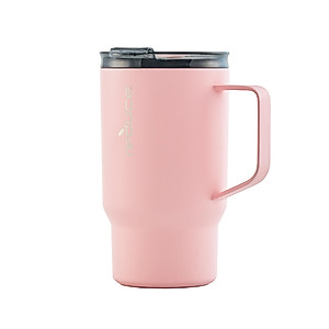 REDUCE Hot1 18 oz Hot1 Stainless Steel Insulated Mug with Temperature Adjusting Lid - Dual-Wall Vacuum, Cupholder Friendly - Keeps Drinks Hot for 6 Hours - Ideal for Coffee, Tea & Other - Pink Salt