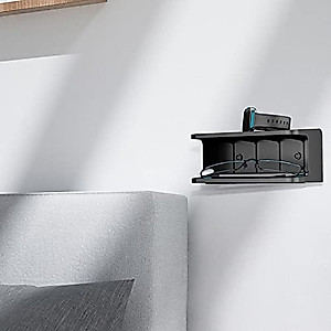 Bedside Shelf Organizer, Universal Double Layer Wall Shelves, ABS Floating Stand, Bedroom Rack Organizer Shelf, Double Layer Storage Wall Mount Shelf for Kitchen, Dorm, Bedside Wall Shelf