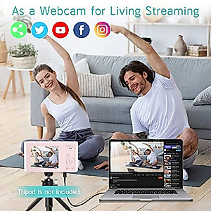 Saneen Digital Camera, FHD 4K & 44MP Kids Video Cameras for Photography with 32GB SD Card 16X Digital Zoom, Compact Point and Shoot Small Camera for Beginners, Kids and Teens-Pink