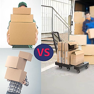 [Updated] Foldable Dolly Cart with Wheels, 500lbs Heavy Duty Folding Hand Truck Dolly Easy Set-Up Design, Collapsible Trolley Handtruck, Portable Small Dolly for Moving, Shopping, 6 Wheels And 2 Ropes