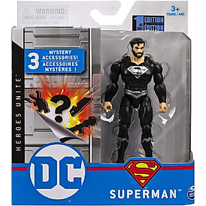 DC Heroes Unite 4 Inch Action Figure | Superman (Black Suit)