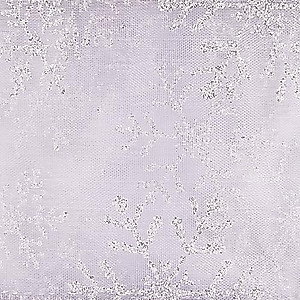 Morex Ribbon 7405.60/50-701 Snowflake 2.5" X 50 YD Nylon Sheer Wired Glitter Ribbon, White/Silver, Ribbon Art Supplies for Christmas Decorations, Indoor Christmas Ribbon for Gift Wrapping Art Set