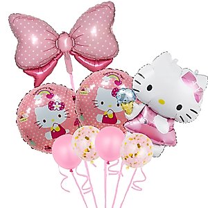8Pcs Cute Anime Party Decoration Balloons,Aluminum Film Material Double Sided Balloons,Anime Theme Party Supplies,Kawaii Birthday Party Ballons (HE-03)