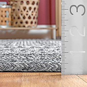 nuLOOM Rowan Braided Texture Indoor/Outdoor Area Rug, 9' x 12', Grey