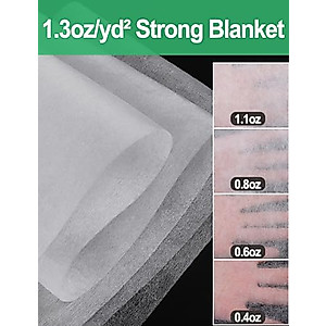 wohohoho Plant Cover Freeze Protection 10FT x 66FT, 1.3oz/yd² Heavy Duty Plant Blanket, Frost Protection Down to -5°C/23°F, Anti-UV, Reusable Garden Floating Row Cover for Plants Vegetable Fruits