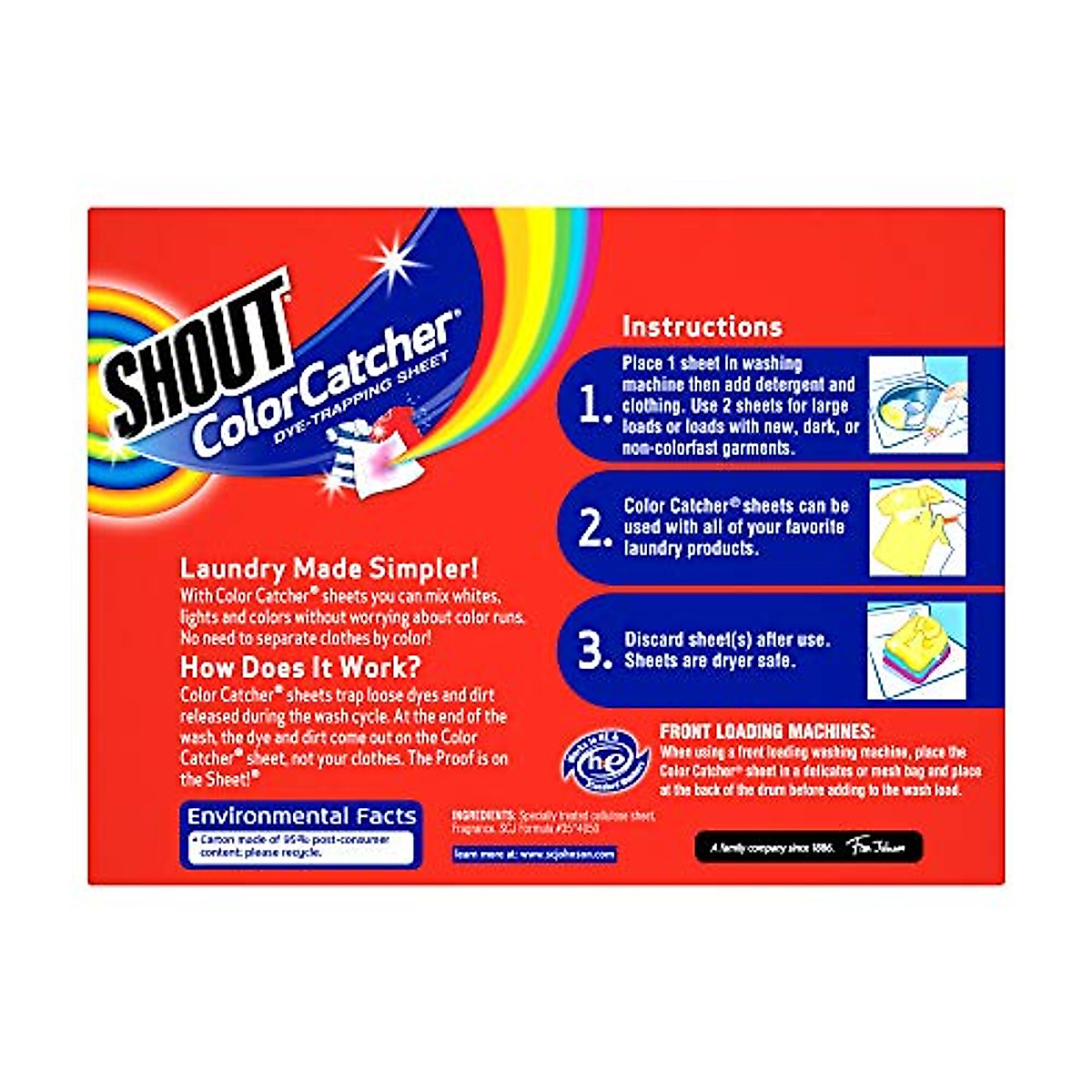 Shout Color Catcher Sheets for Laundry, Maintains Clothes Original Colors, 24 Count