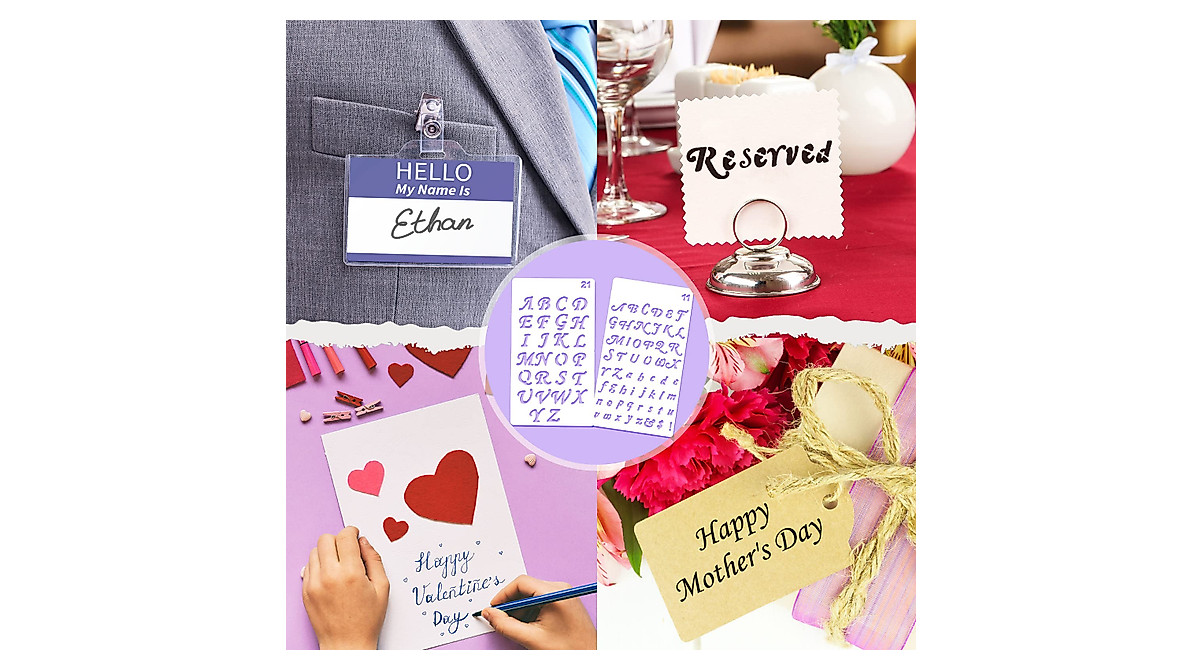 Get 30 Reusable Letter & Number Stencils | 4x7" Plastic