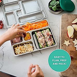 PlanetBox ROVER Classic Stainless Steel Bento Lunch Box with 5 Compartments (P5000N)
