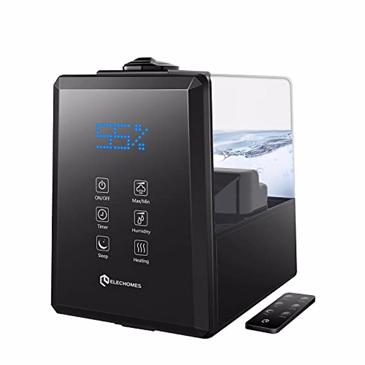 Elechomes Humidifiers for Bedroom (6L), Ultra-Quiet Warm and Cool Mist Humidifiers for Home, Baby and Plants, Customized Humidity, Sleep Mode, Timer, UC5501, Black