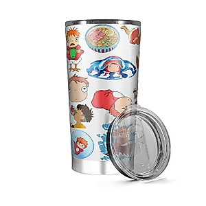 Insulated Tumbler Stainless Steel 20oz 30 Oz Ponyo Coffee Cup Cold Hot Coffee Tea Cup Wine Iced Tea Cup Hot Funny Travel Cups Travel Mug Suit For Home Office Travel