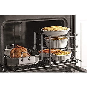 Nifty 3-Tier Oven Rack – Non-Stick, Dishwasher Safe, Use for Cooking Casseroles, Compact Collapsible Kitchen Storage, Chrome-Plated Steel Construction