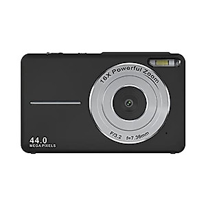Digital Camera, Kids Camera FHD 1080P 4400 MegaPixels Vlogging Camera with 16X Digital Zoom, LCD Screen, Compact Portable Mini Cameras, Anti-Shake Proof Home Camerafor Kids, Teens, Students (Black)