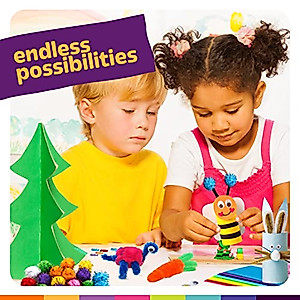 Dan&Darci Arts & Crafts Supplies Kit for Kids and Toddlers - with Storage Bin - Kid & Toddler Art & Craft Set Ages 3, 4, 5, 6, 7 & 8 Years Old - Crafting Materials Box Kits for School or Gift