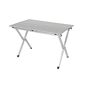 Camco Aluminum Roll-Up Campsite Table with Carrying Bag - Ideal for Tailgating, Camping, The Beach, Parties and More - Lightweight Design and Rust Resistant (51896)