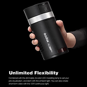 GODOX AD300 Pro Godox AD300Pro Godox Flash, TTL 2.4G HSS 1 / 8000s Outdoor Flash with 2600mAh Lithium Battery, 0.01-1.5S Recycle Time,320 Full Power Flashes, with Backpack/AD-S60S Softbox/Two Umbrella