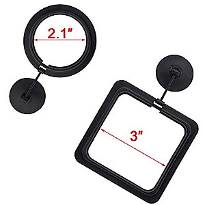 OIIKI 2 Pack Fish Feeding Ring, Aquarium Fish Floating Food Feeder, Square Shape with Suction Cup(Black)
