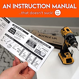 ECHOGEAR TV Safety Straps for Flat Screens - Anchor TVs Up to 90" to Furniture Or The Wall - Pre-Assembled Anti-Tip Strap Includes All Hardware for Baby Proofing Your TV