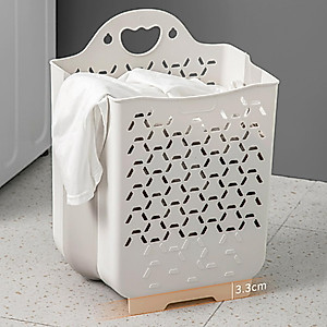 Healvian Collapsible Laundry Basket Wall Mounted Laundry Hamper Plastic Wall Hanging Laundry Basket Dirty Clothes Basket Foldable Storage Basket for Bedroom,Bathroom,Wardrobe, Dormitory