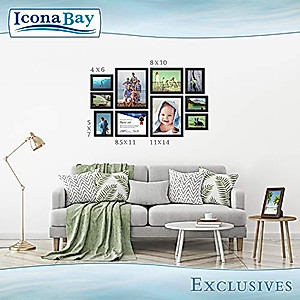 Icona Bay 8.5x11 Diploma Frames (Black, 12 Pack), Sturdy Wood Composite Certificate Frame, Sleek Document Frame Bulk, Table Top or Wall Mount, Exclusives Collection