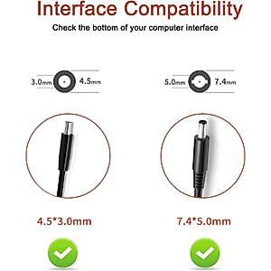 PowerHOOD 90W 65W AC Adapter Compatible with Dell Latitude E7470 E5430 5480 5580 5590 E6410 E6430 7390 7480 E6540 E7450 E6420 E6440 7490 7290 5490 5290 Laptop Power Supply Cord Battery Charger Cable