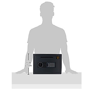 Drop Safe - Digital Safe Compact Steel Money Security Box with Keypad - Deposit Cash Easily – For Home or Business by Paragon Safe - Black