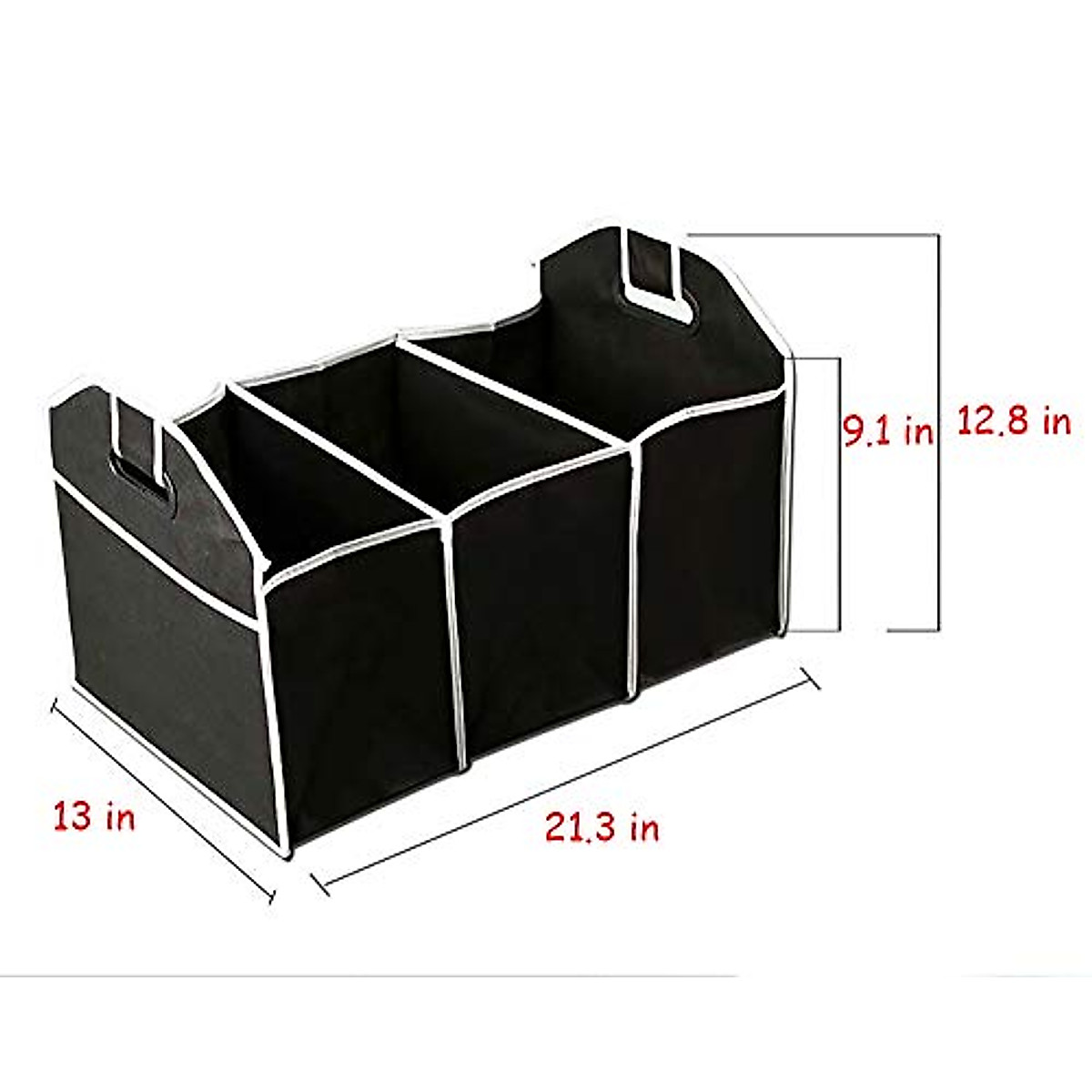 AFXOBO Car Folding Storage Box 3 Compartments Luggage Multifunctional Portable Storage Box Car Built-in Storage Box