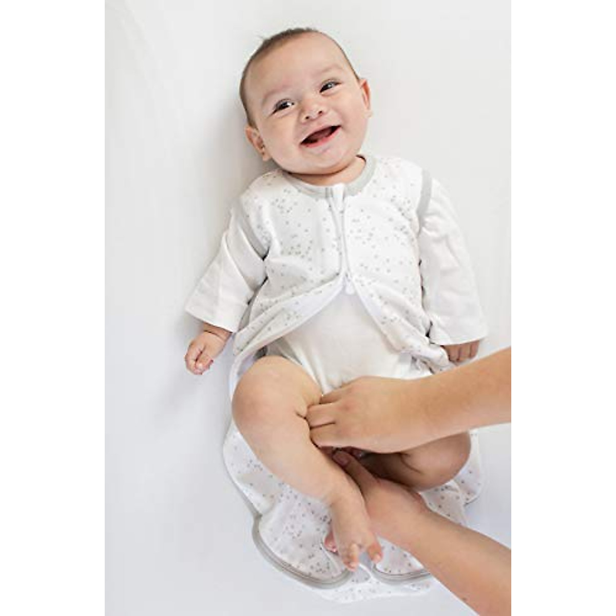 Amazing Baby Cotton Sleeping Sack, Wearable Blanket with 2-way Zipper, Sterling Confetti, Medium (6-12 mo)