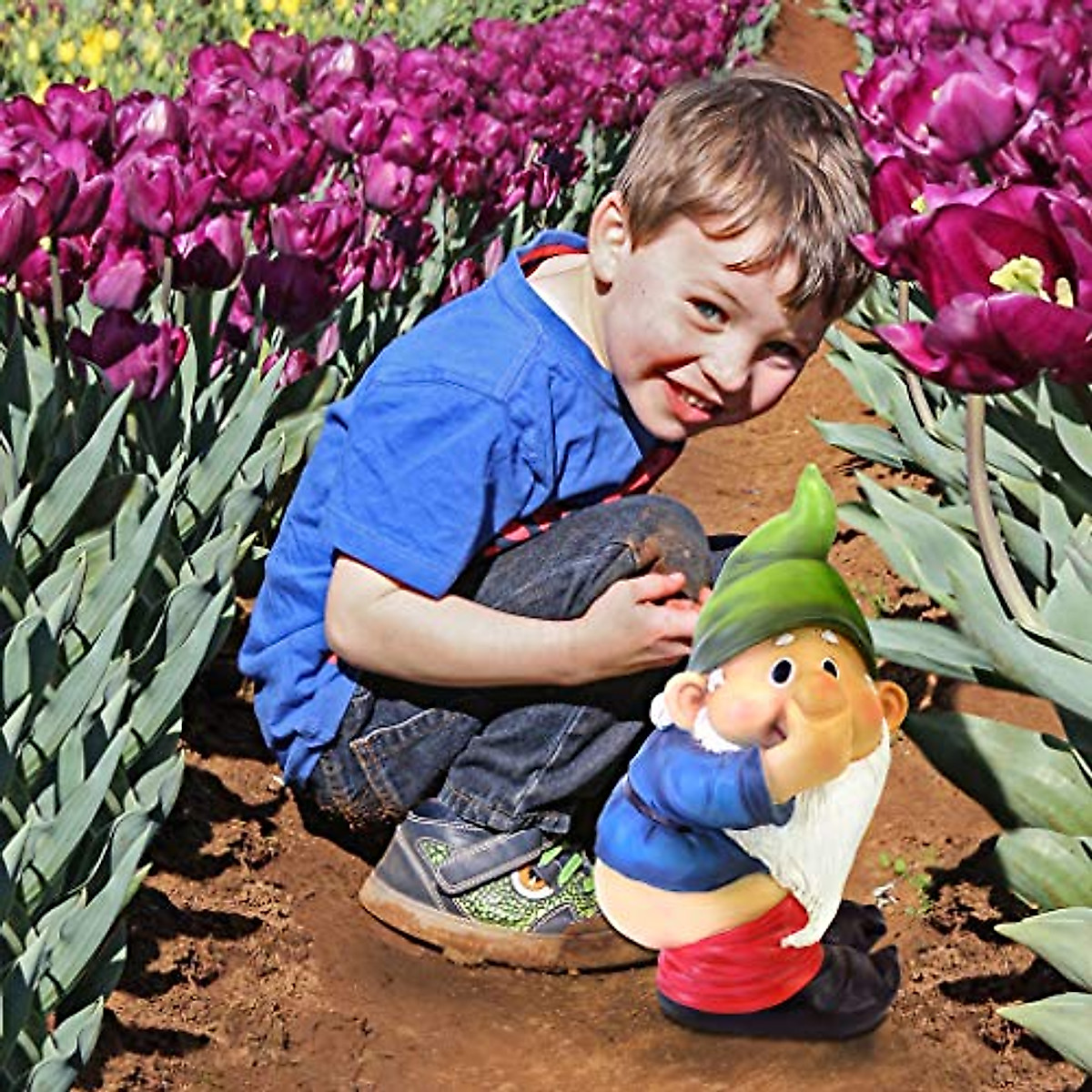 Design Toscano QM2432400 Garden Gnome Statue - Stinky the Garden Gnome - Naughty Gnomes - Mooning Gnomes Statues,Single