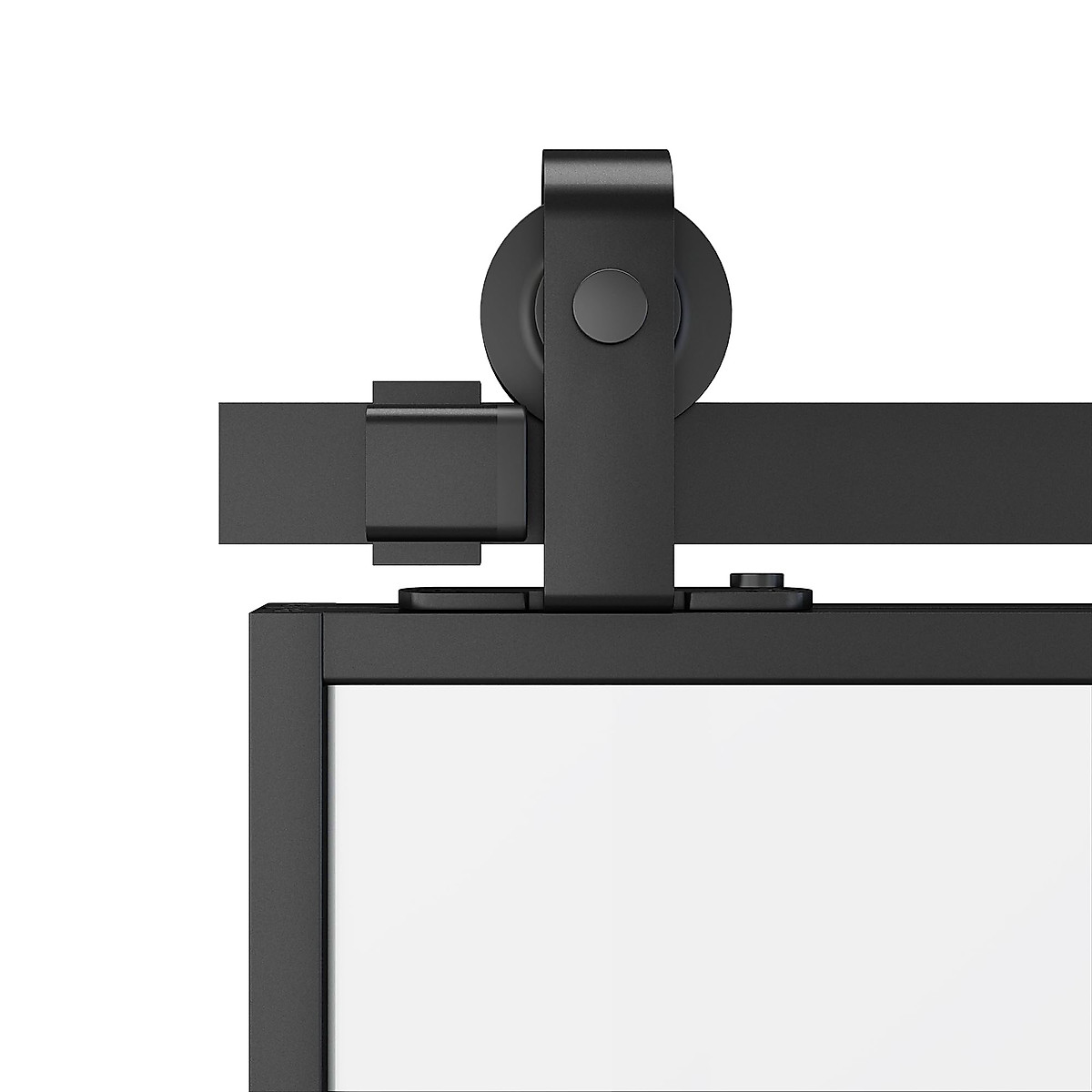 BARNSMITH 36in x 84in Aluminum Glass Barn Door and 6FT Hardware Included,Frosted Tempered Glass Barn Door,Easy Assembly