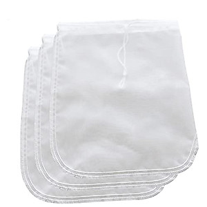 HOMSFOU 4 Pcs Nut Milk Bag Yogurt Strainer Bag Reusable Straining Bag Food Strainer Cheesecloth Bag Filter Mesh Bag Brew Bag Organic Nuts Cheesecloth Straining Bags White Filter Bag Coffee