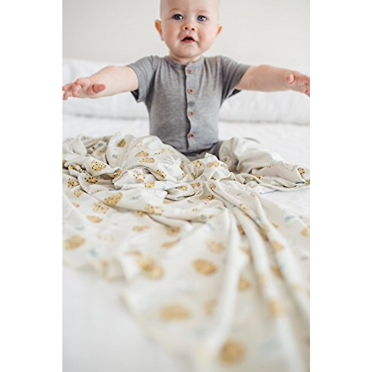 Copper Pearl Large Premium Knit Baby Swaddle Receiving Blanket Chip