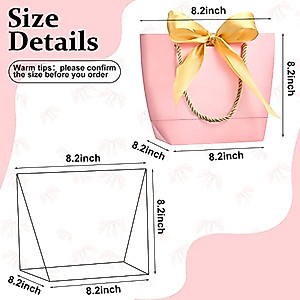 Mimorou 40 Pcs Pink Gift Bags with Handles Bow Ribbon Party Favor Bag 8.27 x 6.3 x 2.76 Inches Pink Paper Bags for Birthday Wedding Valentine's Day Bridesmaid Celebration Holiday Party Supplies