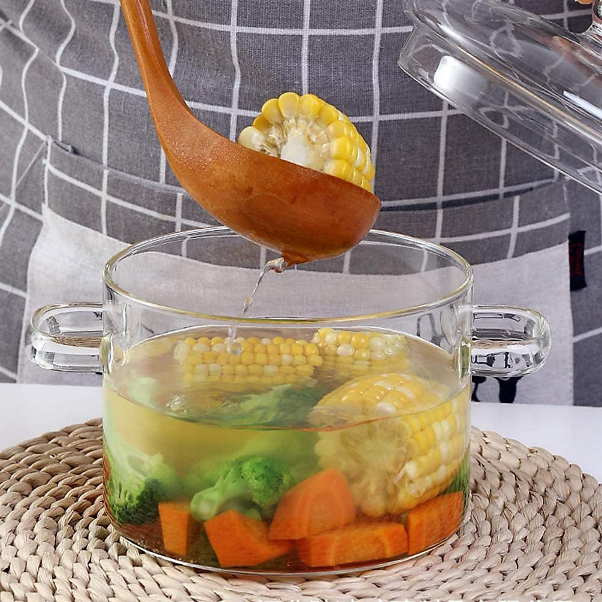 1.5L/50oz Glass Saucepan with Cover, Saucepans Glass Pot Casserole, Heat-resistant Glass Cooking Pot Covered Saucepan with Lid Cookware Stockpots for Cooking, Baking, Serving