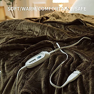 JET'S HOME Heated Blanket Queen 84"x90" - ETL&FCC Certified Flannel Electric Blanket Throw Machine Washable Heating Blanket with 4 Heating Levels 10 Hours Auto-Off Overheating Protection (Pinecone)