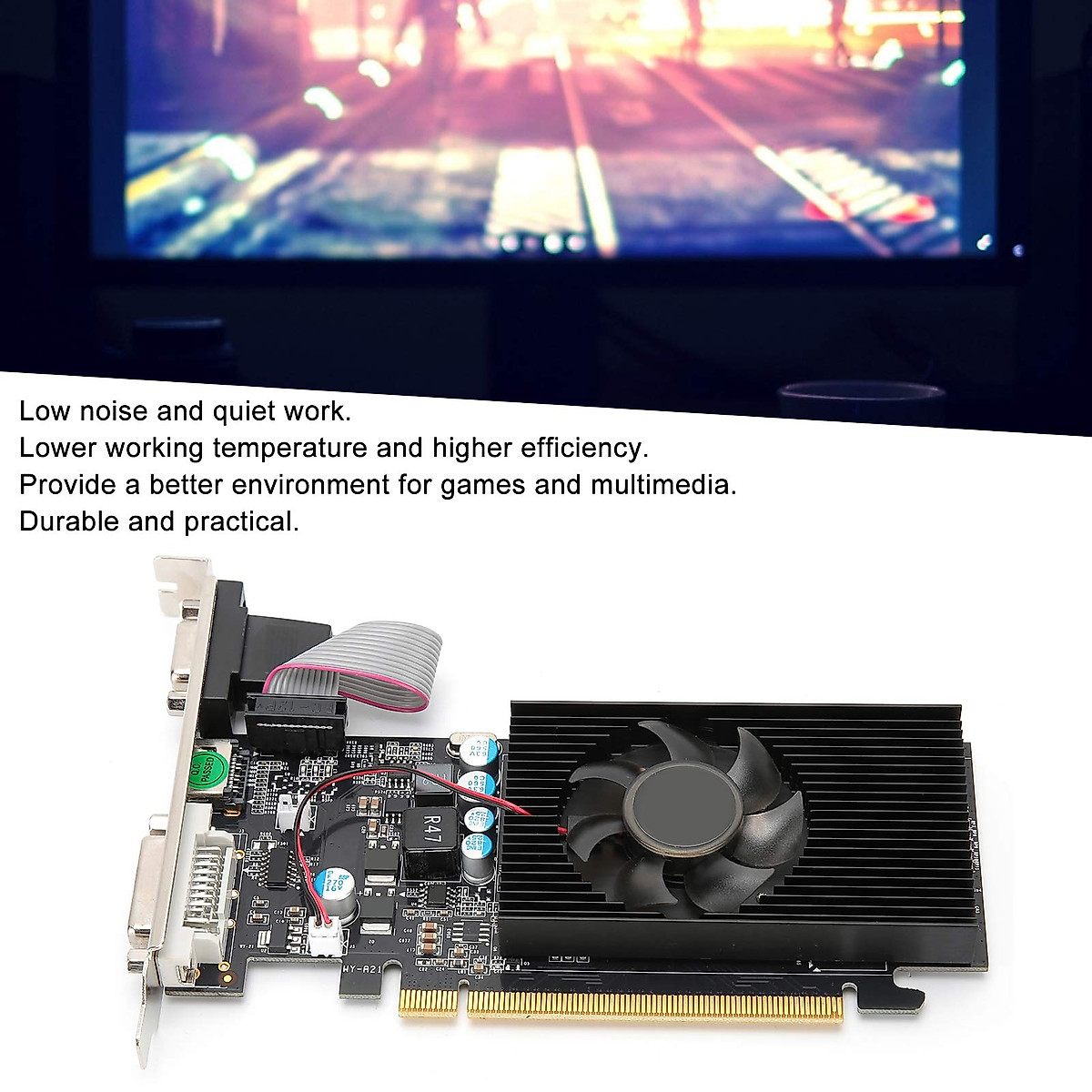 T angxi PCI E 2.0 Desktop Graphics Card, 64bit 1GB Video Memory DDR2 532(MHz) 16 Stream Processor Units Video Game Graphics Card Chip for Nvidia GT210