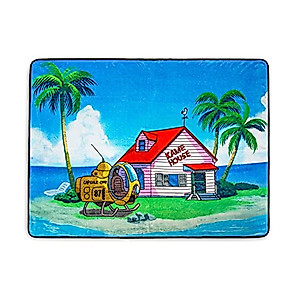 Dragon Ball Z Kame House Plush Throw Blanket | Fleece Blanket Cover, Cozy Sherpa Wrap For Sofa And Bed, Home Decor Room Essentials | Anime Manga Gifts And Collectibles | 45 x 60 Inches
