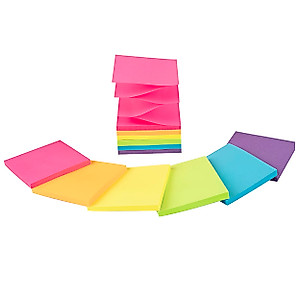 Pop-up Sticky Notes,3x3 in,12 Pads,Bright Colors Super Sticking Power Memo Pads, 6 Colors, Strong Adhesive