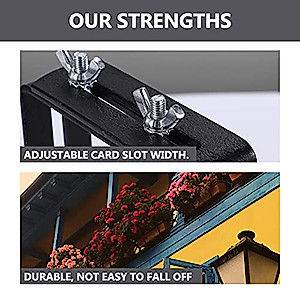 Happyyami 2Pcs Adjustable Railing Hook Balcony Window Planter Box Hanging Planters for Patio Rail Planters Bird Feeder Hangers for Outside Wrought Iron Fence