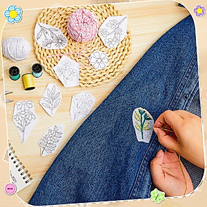 50 Pcs Hand Sewing Stabilizers Wash Away Water Soluble Stabilizer Tear Away Machine Embroidery Stabilizers with Flower Patterns for Embroidery Hand Sewing Lover