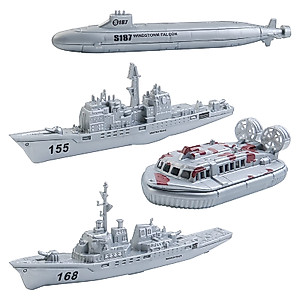 deAO Aircraft Carrier Toy with Scale Model Warplanes Warships Military Vehicles Battleship Helicopter Planes Trucks Tank Army Men Toys for Kids Boys Girls 18 Inches