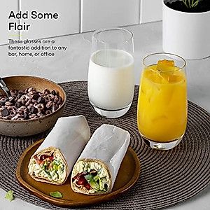 MITBAK 16 - OZ Drinking Glasses (Set of 6) | Glass Cups for, Water, Juice, cocktail,Mixed Drinks | Kitchen Glassware Set, Excellent Gift | Highball Glasses Made In Slovakia