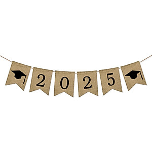 SWYOUN 2023 Burlap Graduation Party Banner Classroom Decoration Grad Party Supplies