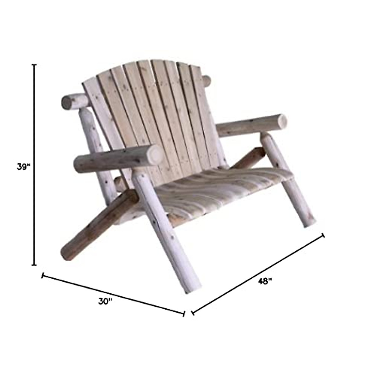 Lakeland Mills 4-Foot Cedar Log Love Seat, Natural