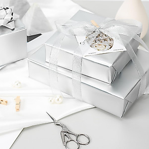 Homeral Jumbo Matte Silver Wrapping Paper Roll - Solid Color for Birthday, Wedding, Christmas, All Occasion - 30 Inch x 32.8 Feet