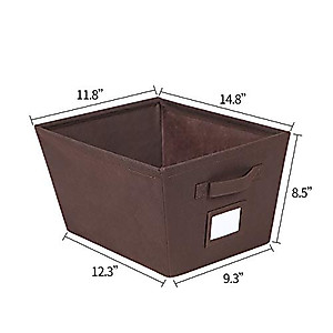 Storage Bins Cubes Baskets Containers with Dual Handles for Home Closet Bedroom Drawers Organizers, Foldable, Set of 6 (Brown)